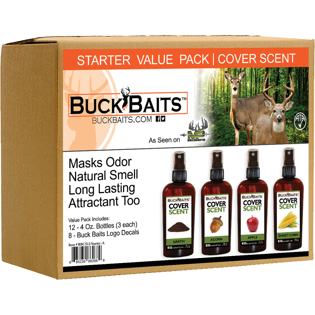 Buck Baits Cover Scent Starter Kit Earth/Acorn/ Apple/ Corn 3 oz. ea ...