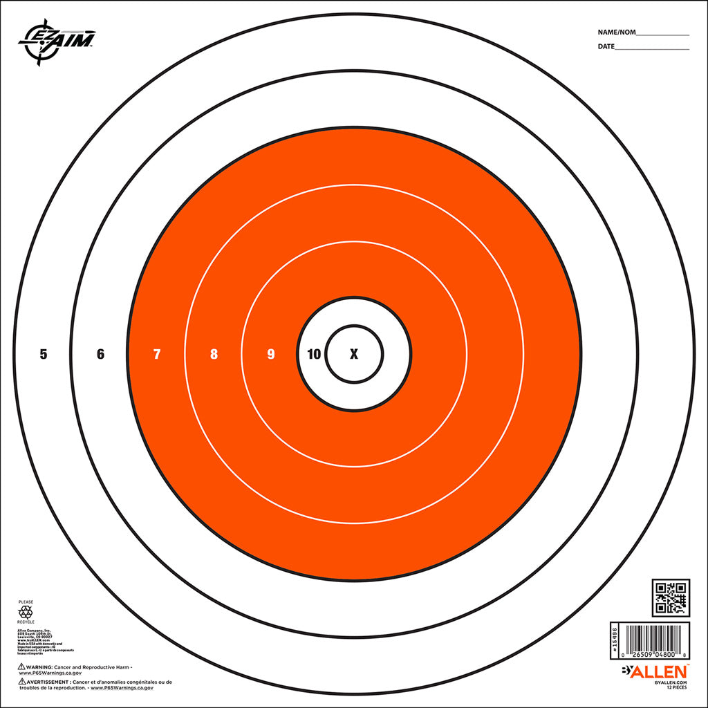 EzAim Bullseye Paper Targets 12x12 12 pk. – Lotz Outdoors