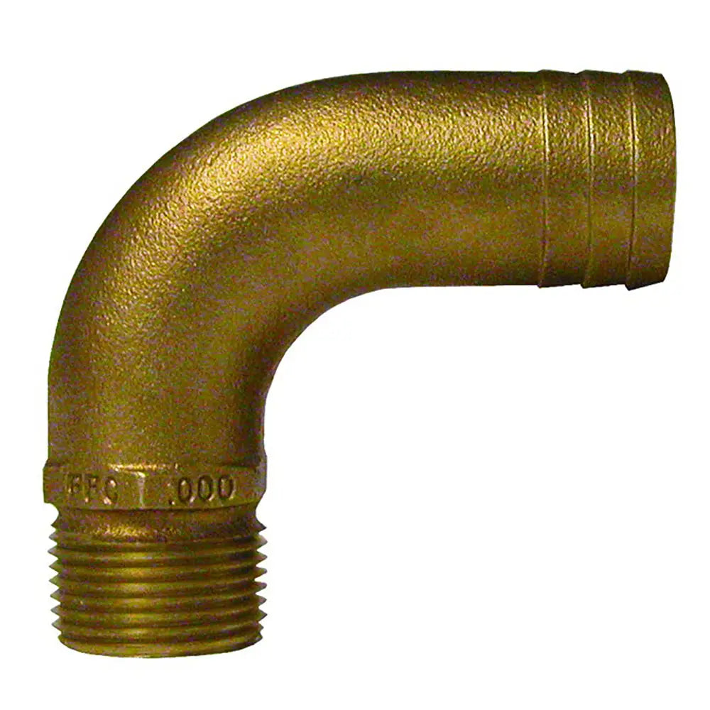 GROCO 12 NPT x 34 ID Bronze Full Flow 90 Elbow Pipe to Hose Fitting ...