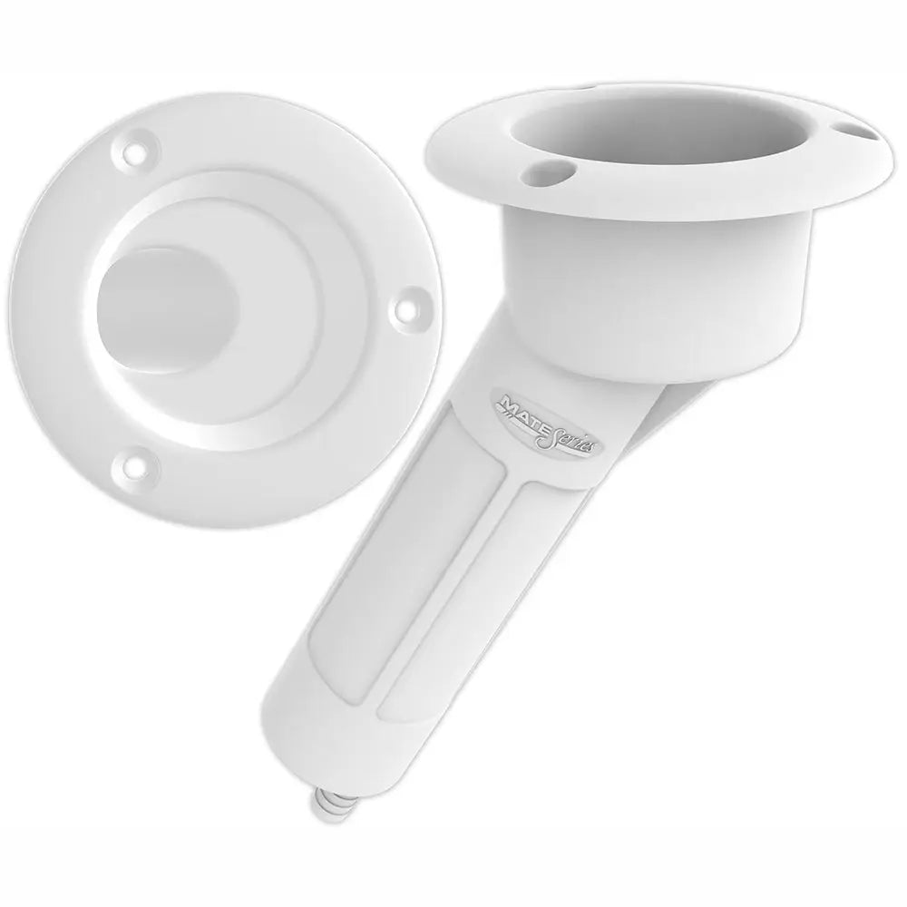 Mate Series Plastic 30 Rod Cup Holder Drain Round Top White P1030DW ...